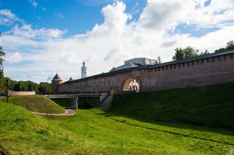 Old Fortress in Novgorod in Russia Stock Photo - Image of brick ...