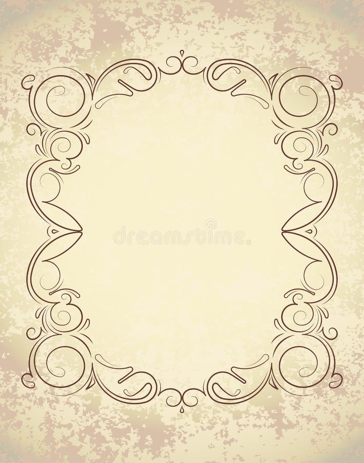 Old Frame on Aged Paper with Empty Space for Text. Retro Vintage Stock ...