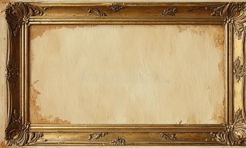 Old Frame with Blank Paper on White Background Stock Illustration ...