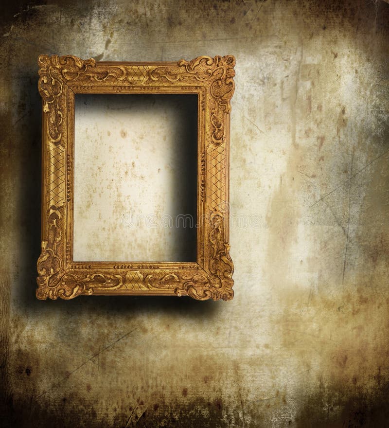 Old frame hanging on wall stock image. Image of style - 111574579