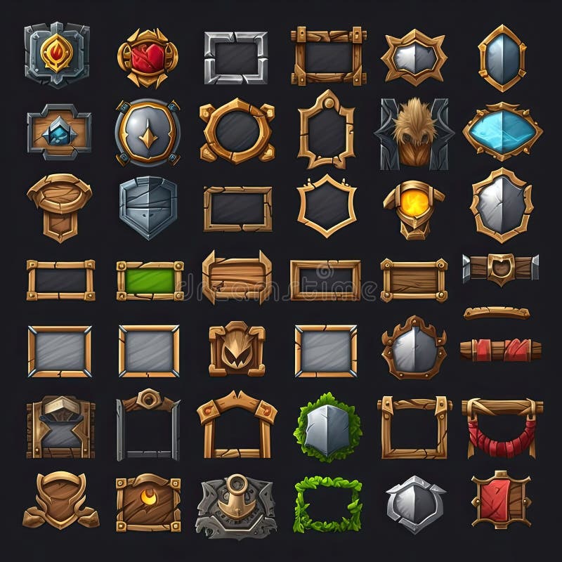 Ui Frame Medieval Ai Generated Stock Image - Image of button, menu ...