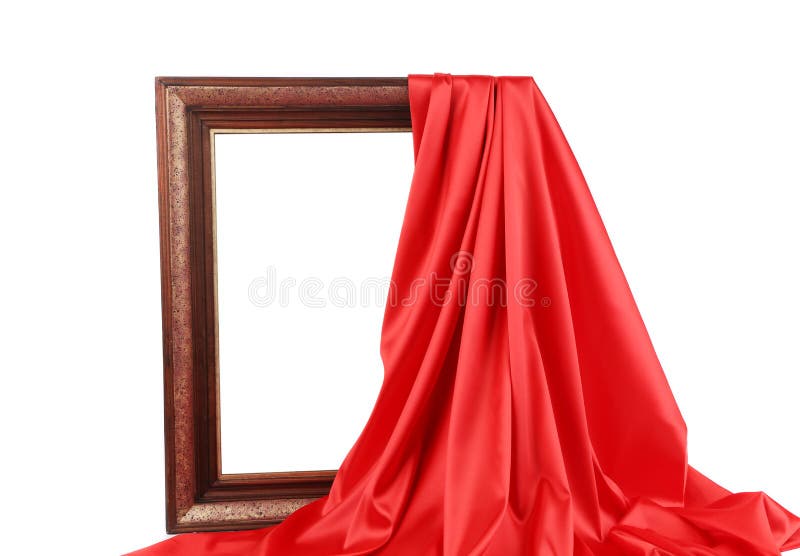 Silk Satin Fabric Texture Background Wooden Frame Stock Photo - Image ...
