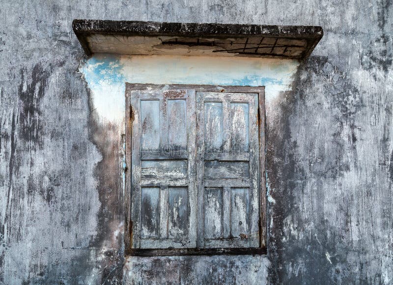 Vintage Ruin Weathered Wooden Shutter Window Stock Photo - Image of ...
