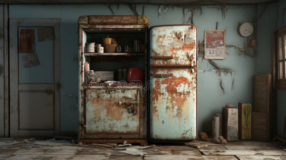 Charming Realism: Rusty Refrigerator in Unreal Engine 5 Stock ...
