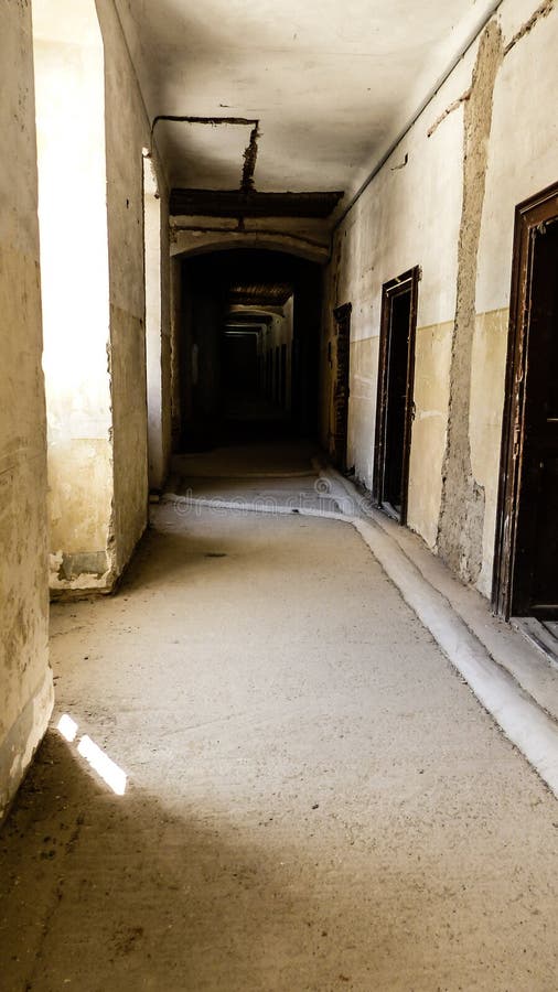 Old Frightening Hallway in Abandoned House Stock Photo - Image of ...