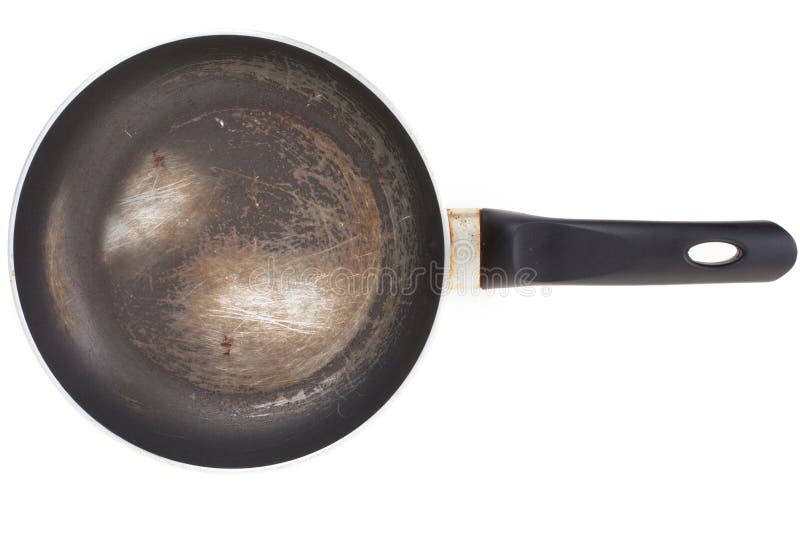Old fry-pan stock image. Image of studio, color, close - 16535583