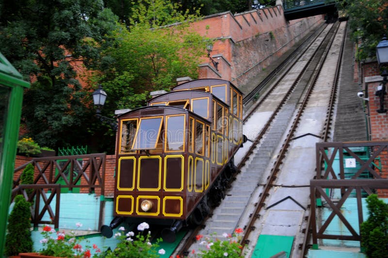 Old funicular in Budapest stock image. Image of transport - 5873411