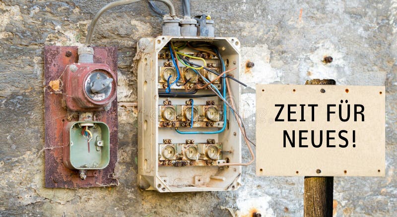 Old fuse box German sign stock image. Image of light - 194051527
