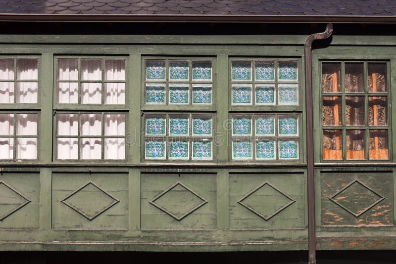 Old gallery windows. stock photo. Image of building, gallery - 43275306