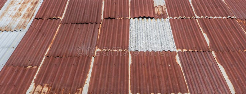 Old galvanized steel roof stock image. Image of roof - 58667305