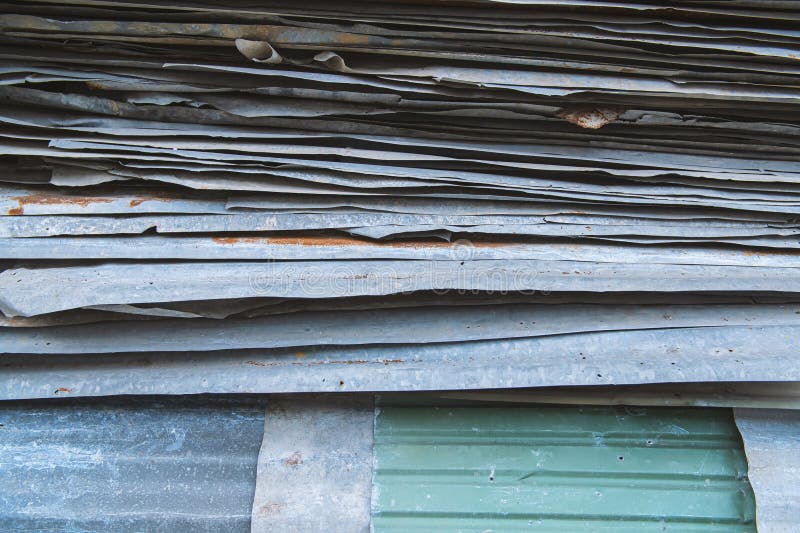 Old Galvanized Steel Roofing Sheet from the Construction Industry ...