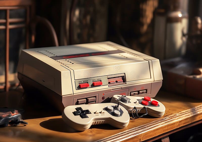 Old Game Console. Vintage Style Stock Illustration - Illustration of ...