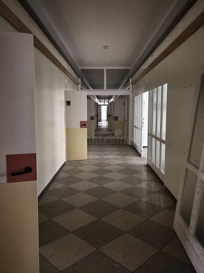 An Old Gangway in a Hospital Stock Photo - Image of table, home: 180629818