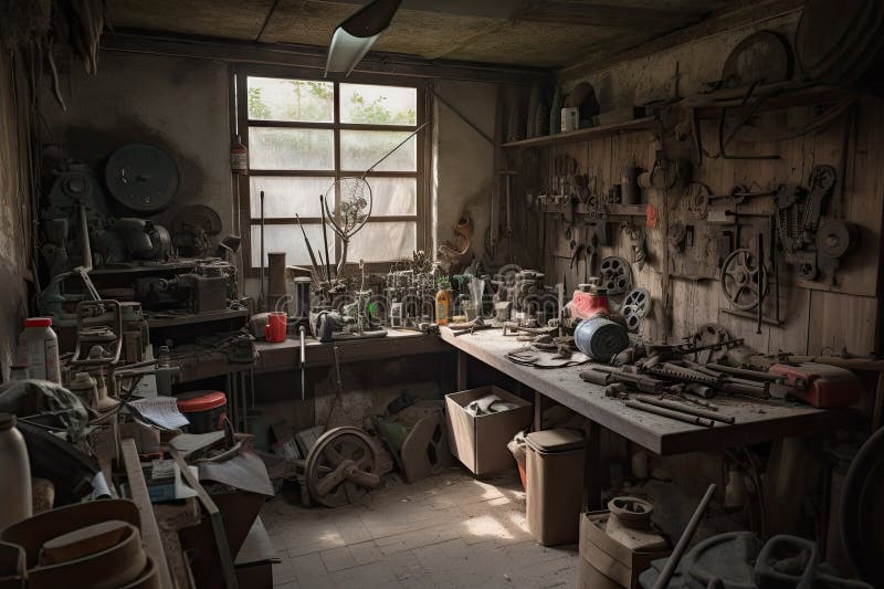 Cluttered Workshop Stock Illustrations – 27 Cluttered Workshop Stock ...