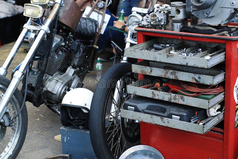Old Garage for a Motorcycle Repair Stock Photo - Image of trip, garage ...