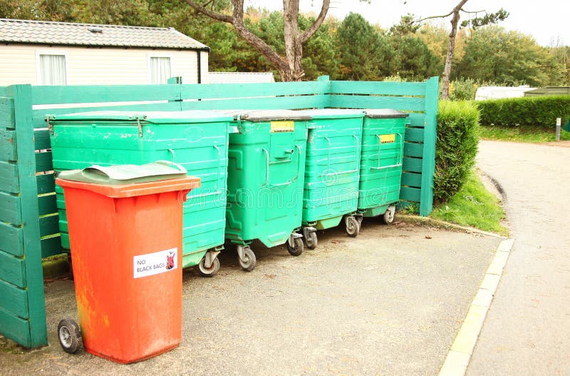 Recycle bin scene. stock photo. Image of environment - 162177236