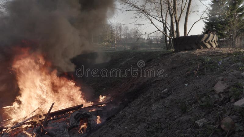 Old Garbage Dump is Burning Stock Footage - Video of conservation ...