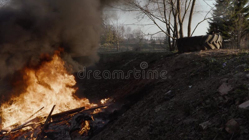 Old Garbage Dump is Burning Stock Footage - Video of conservation ...