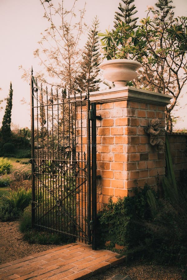 Gate in Old Stone Castle Wall, Architectural Detail Stock Image - Image ...