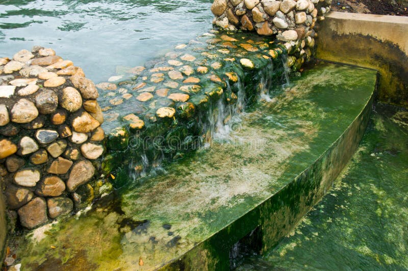 Old garden waterfall stock image. Image of building, landscaped - 37617361