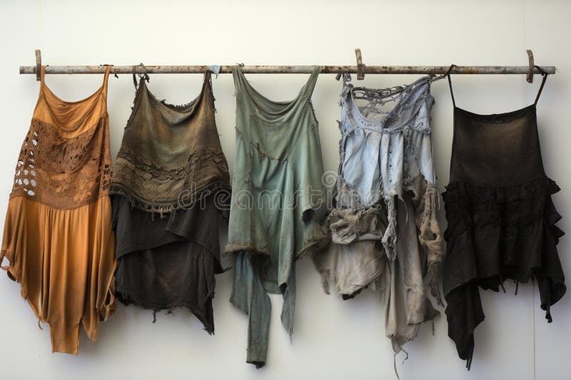 Old Garments Mixed with Trash Stock Illustration - Illustration of ...