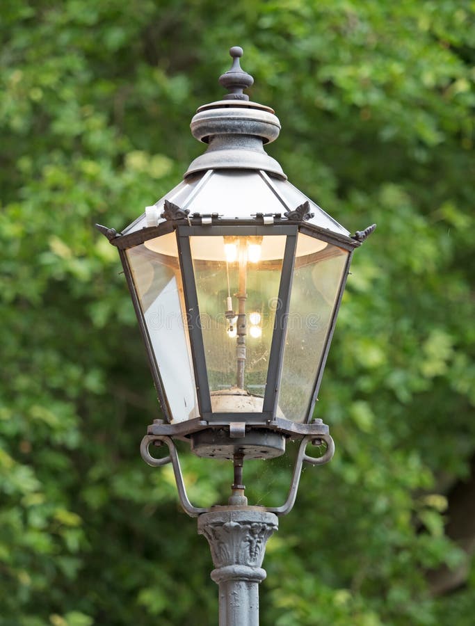 Old gas lantern stock photo. Image of shine, cast, green - 55943312