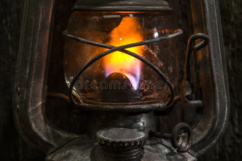 Old gas lantern on wood stock photo. Image of metal, retro - 50745556
