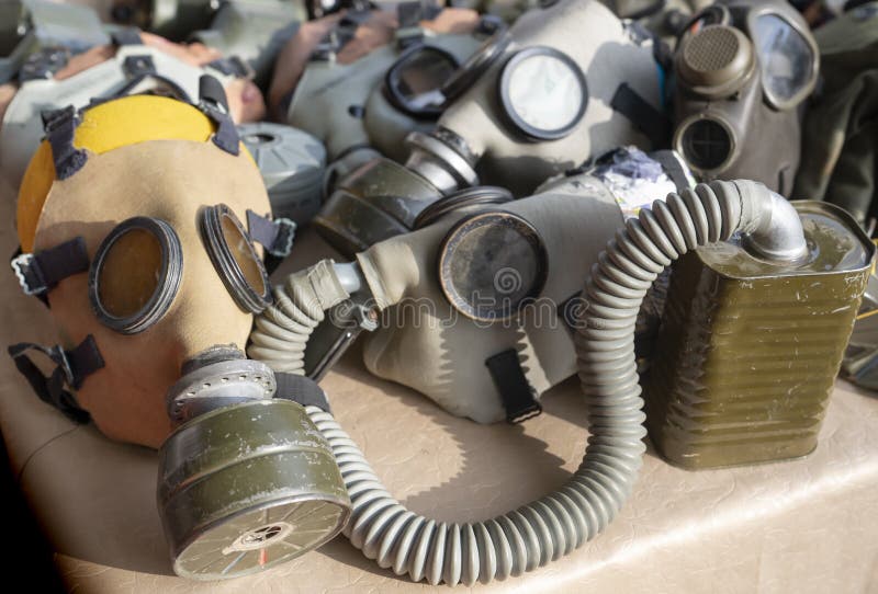 Old Gas Masks at a Flea Market, Ankara, Turkey Stock Image - Image of ...