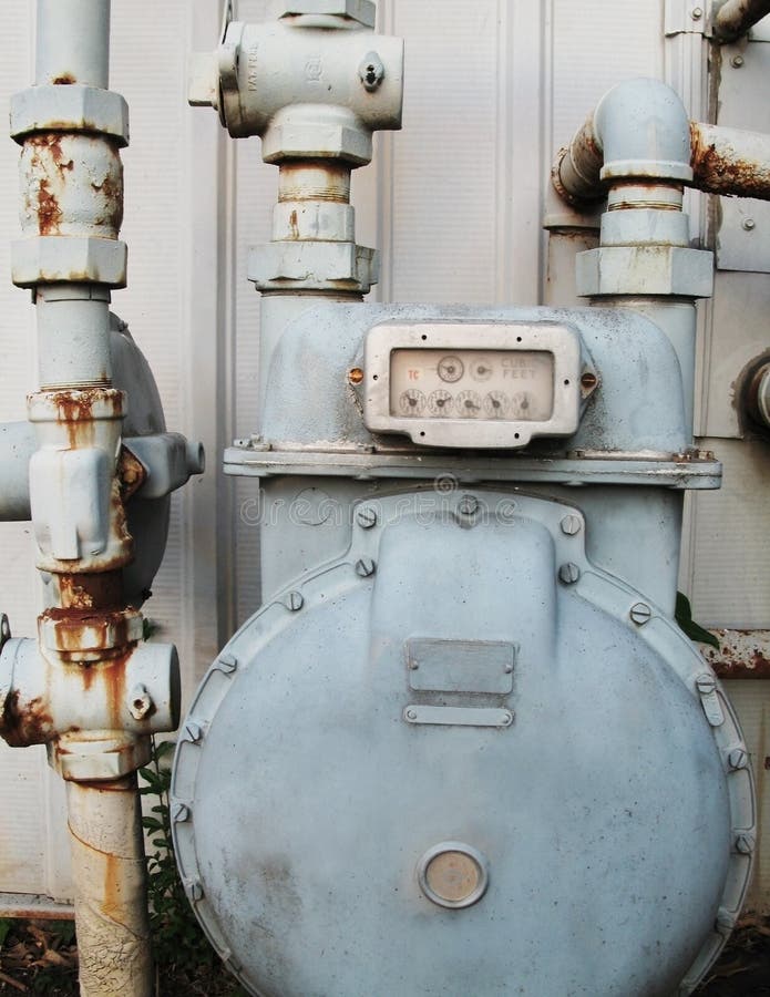 Old Gas Meter stock image. Image of dial, pipes, generation - 6996281