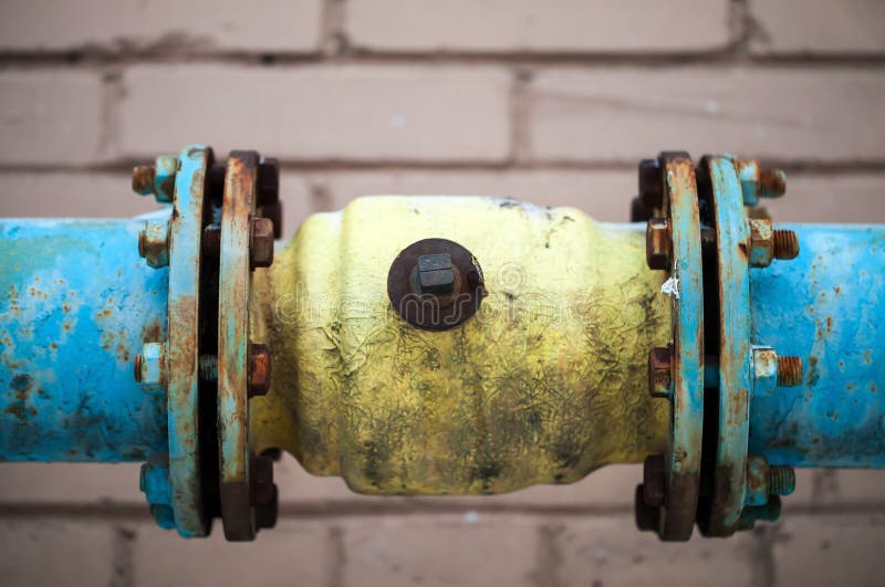 Old gas tubing connection stock photo. Image of engineering - 28870972