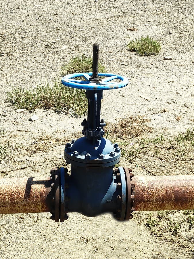 An Old Gas, Water Pipe with a Valve on the Street. Stock Image - Image ...