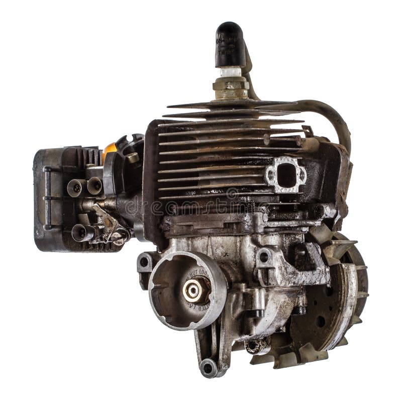 Old Internal Combustion Engine, Isolated On White Background Stock ...