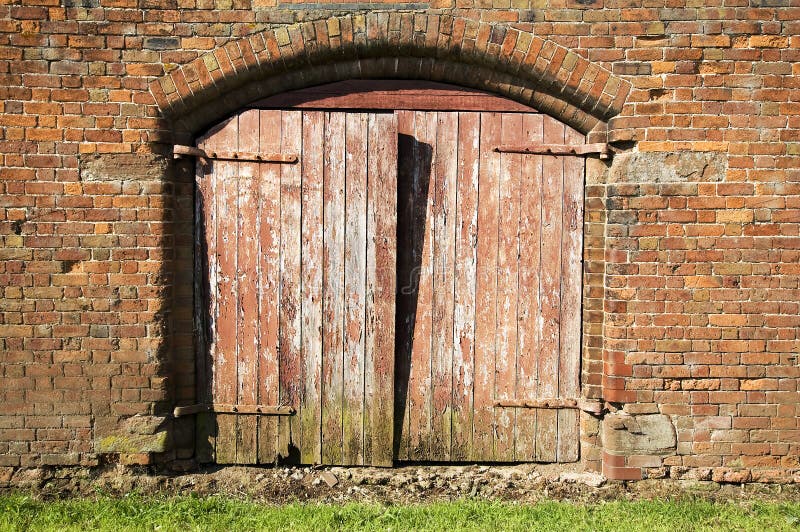 Old gate stock photo. Image of brick, wooden, wall, paint - 21812088