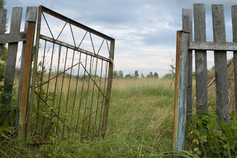 Old gate stock image. Image of open, yard, home, doorway - 985131