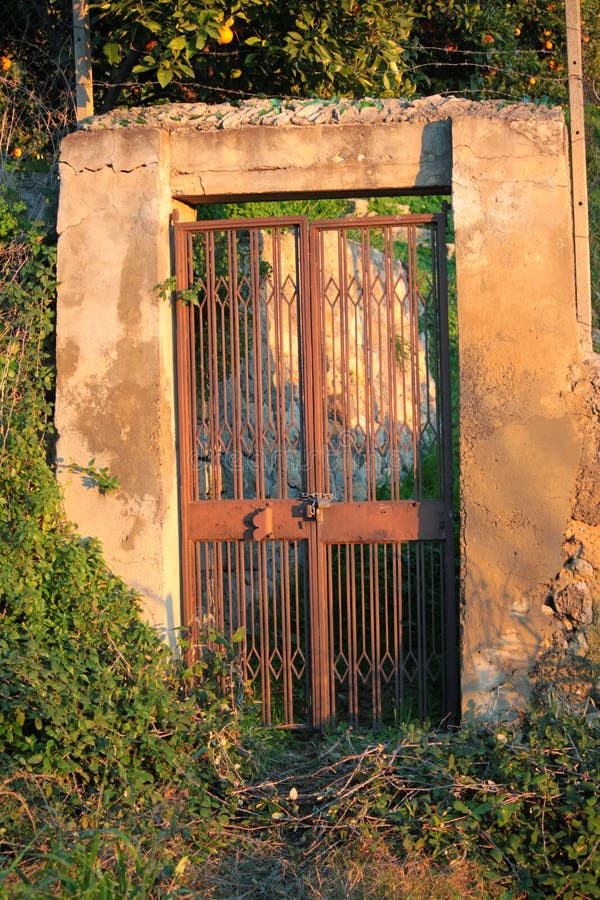 Old gate entrance stock image. Image of grass, iron, gate - 87268913