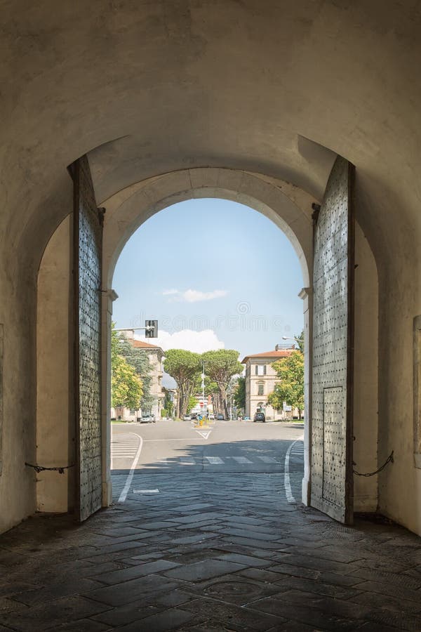 Old Gate - Exit from the Historic Center of Lucca Stock Image - Image ...