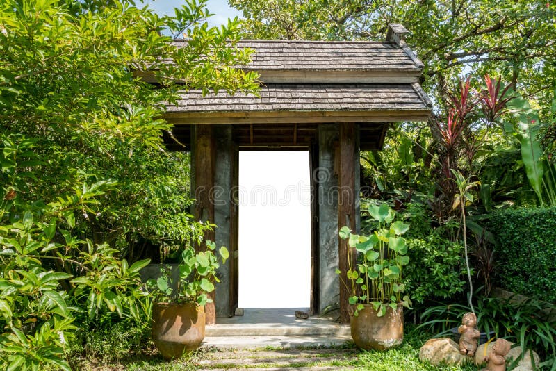 Old gate in the garden stock photo. Image of gateway - 78849412