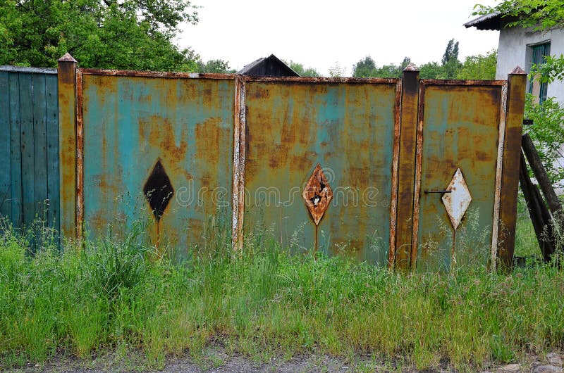 The old gate. stock image. Image of iron, site, landscape - 93305675