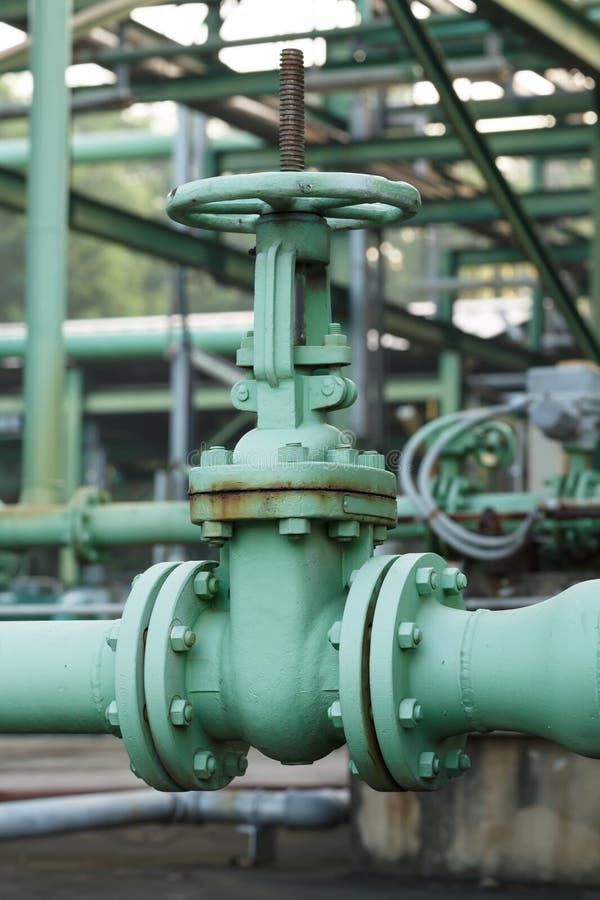 Old Gate Valve Open Industrial Plant Stock Photo - Image of piping ...