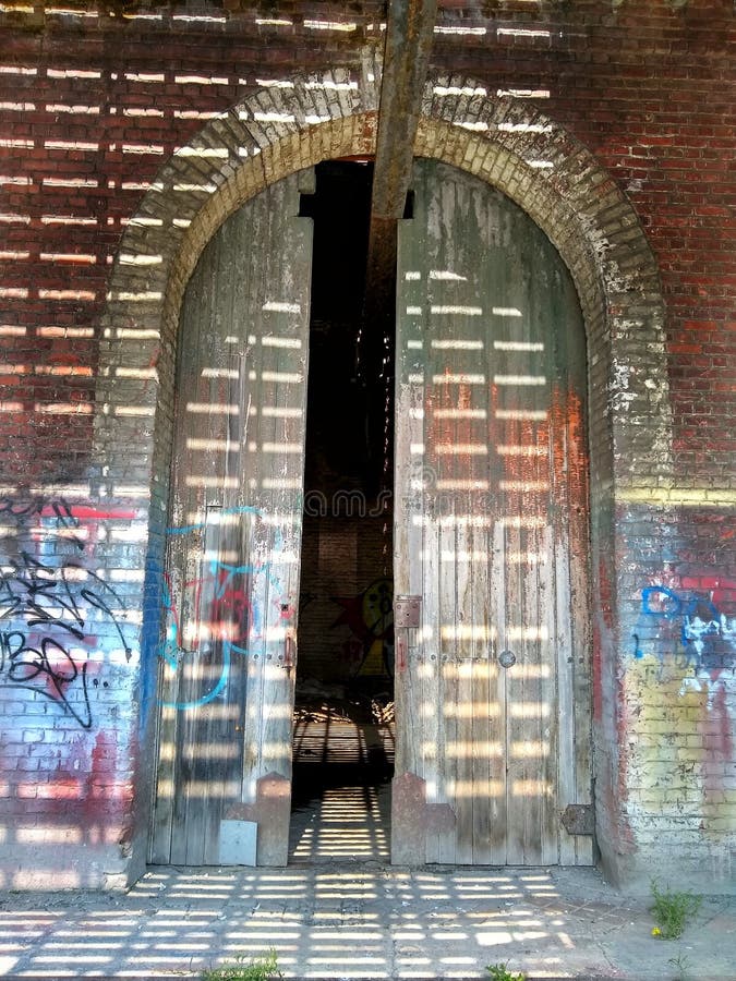 An Old Gate in an Old Warehouse Editorial Stock Image - Image of iron ...