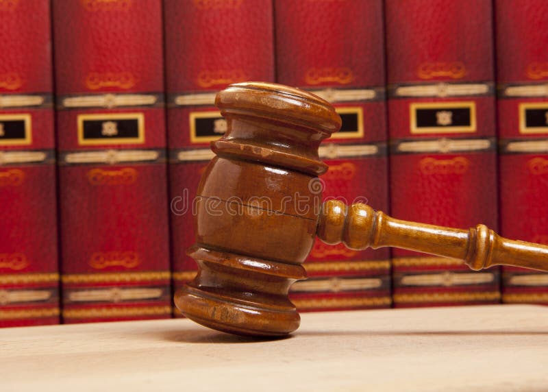 Wooden gavel and law book stock image. Image of book, hammer - 4631559