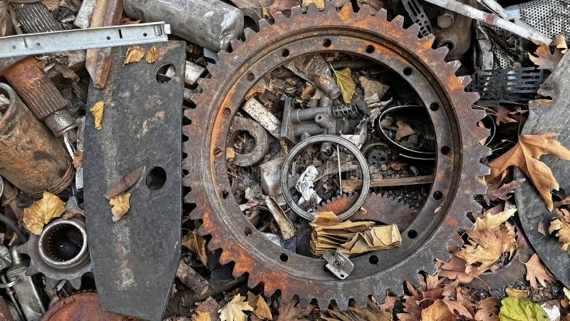 An Old Gear or Gearwheel in the Scrap Yard Stock Image - Image of ...