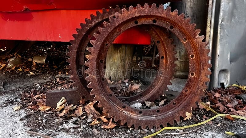 An Old Gear or Gearwheel in the Scrap Yard Stock Image - Image of parts ...