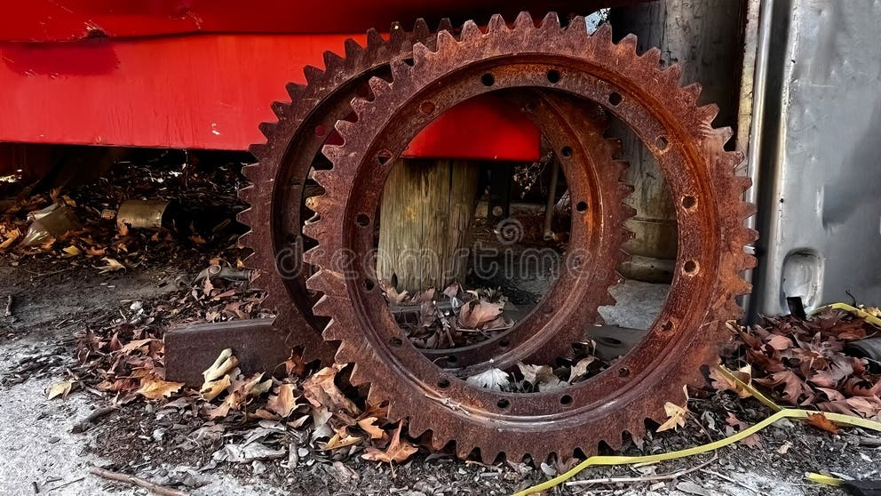 An Old Gear or Gearwheel in the Scrap Yard Stock Image - Image of parts ...