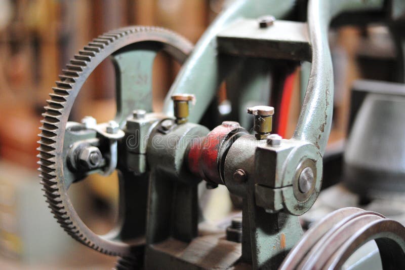 Old Gear in Machine Part To Transmission of Moving Stock Photo - Image ...