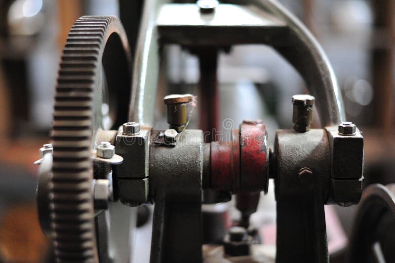 Old Gear in Machine Part To Transmission of Moving Stock Image - Image ...