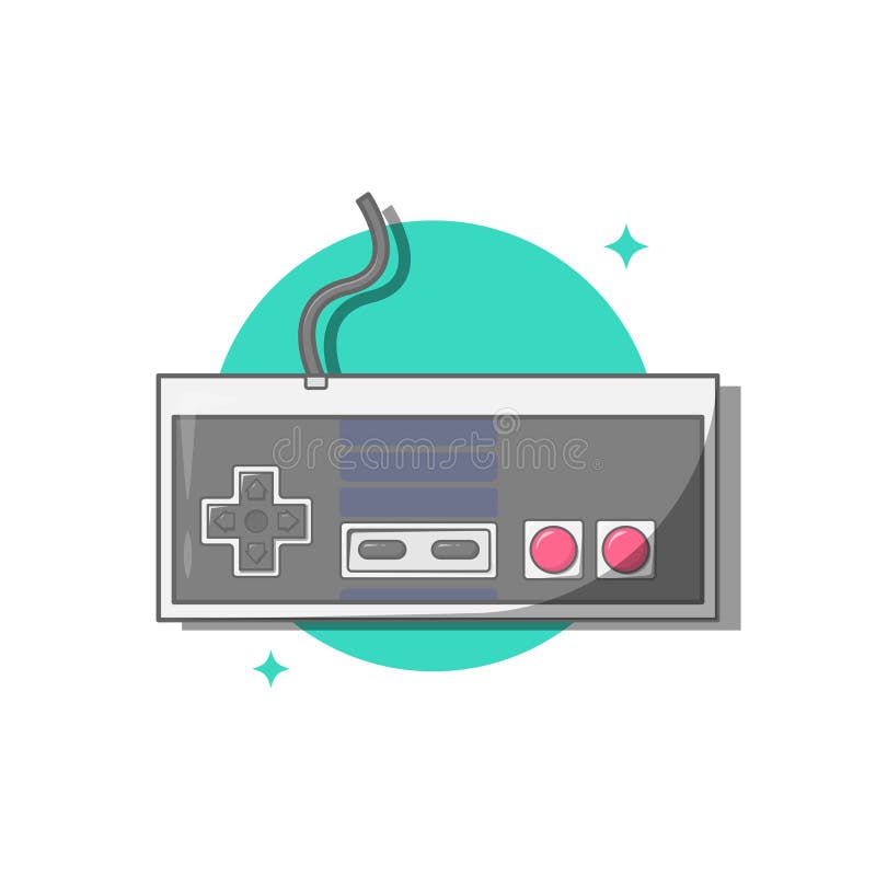 Old Generation Console Controller Vector Illustration. Gamepad Design ...