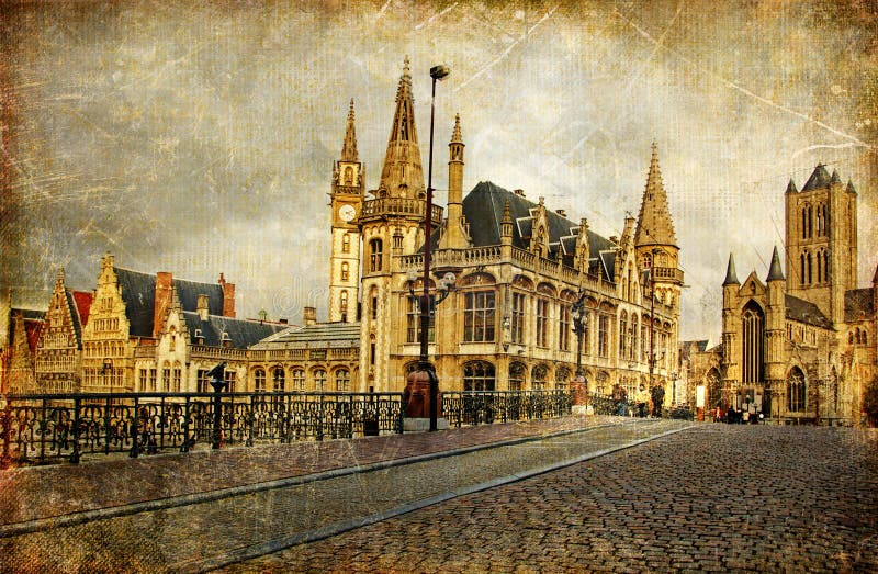 Old Gent stock image. Image of building, belgian, railway - 14323117