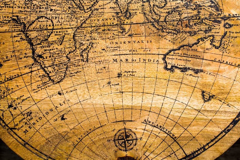 Old Geographic Map of the World Stock Image - Image of discovery ...