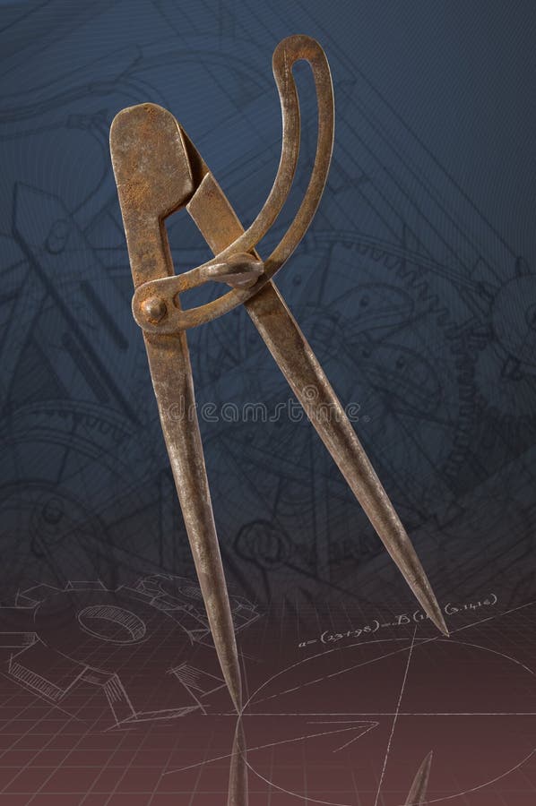 Geometry Set with Compass,pencil,ruler on Graph Paper Stock Image ...